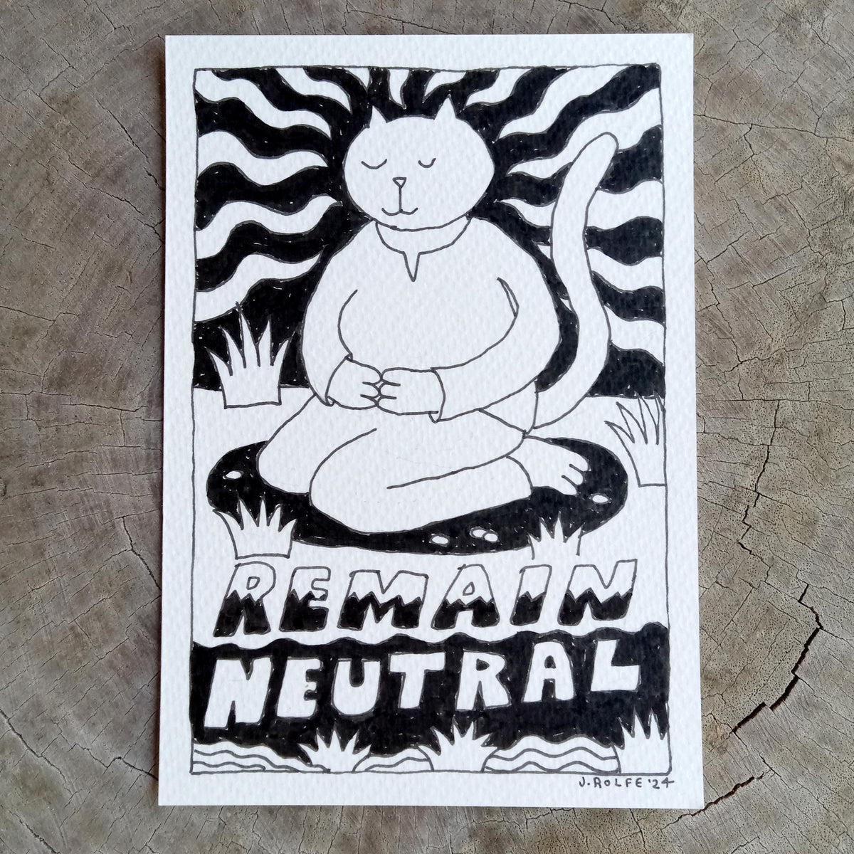 Remain Neutral - Original Drawing – The Dirty Burger Printshop